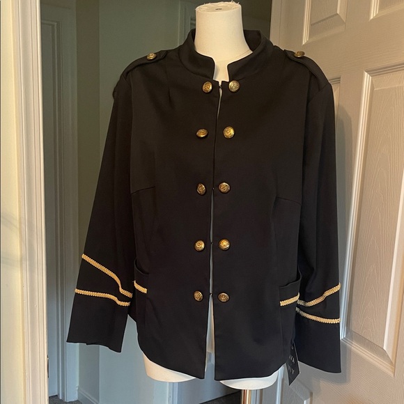 Ava & Viv | Jackets & Coats | Nwt Ava Viv Black Jacket With Gold ...